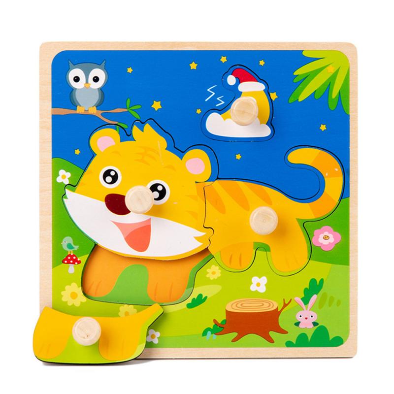 3D Wooden Peg Hand Grasping Board Puzzle Kids Educ... – Grandado