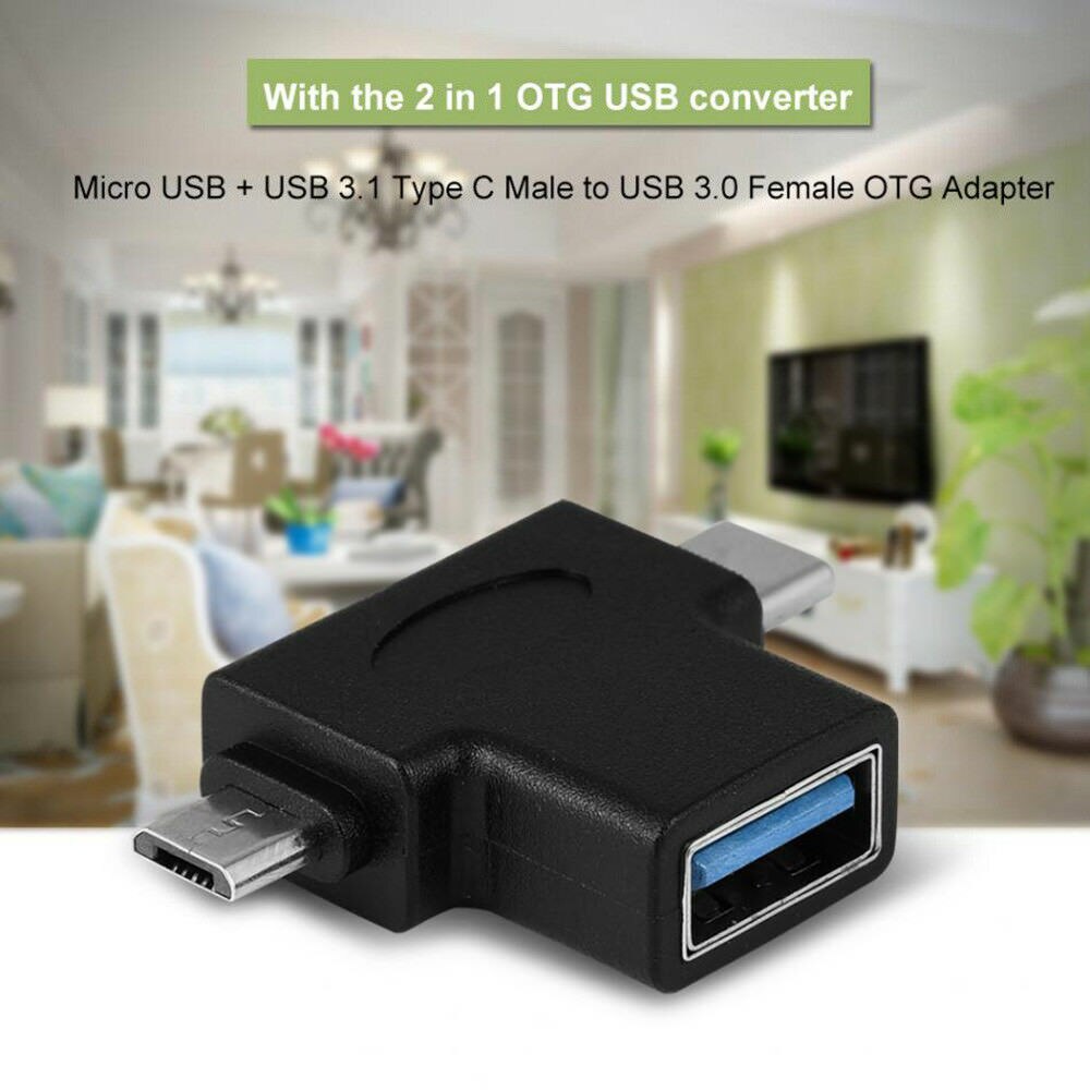 2 In 1 OTG Adapter USB 3.1 Type-C + Micro USB Male... – Grandado
