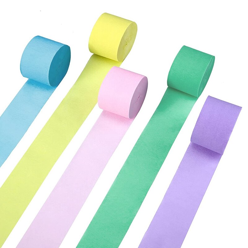 10 Rolls Pastel Rainbow Crepe Paper Streamers Birt... – Vicedeal
