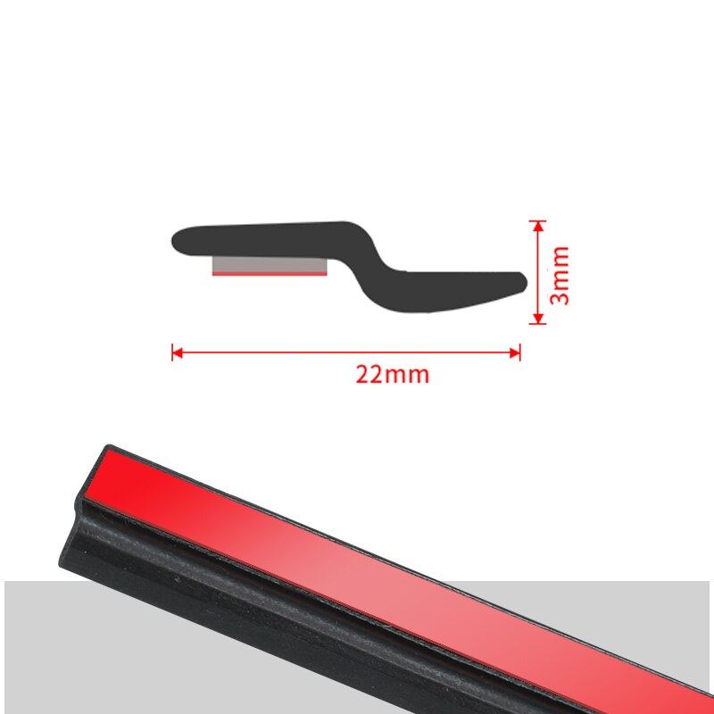 1 meter selvklæbende biltætningsliste autodør vind... – Grandado