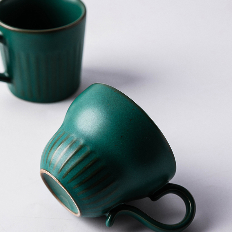 European Vintage Coffee Cup Set Green Luxury with ... – Vicedeal