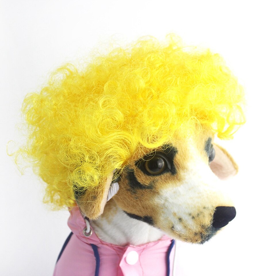 Pet supplies Yellow Black Pet Dog Cat Afro Clown C... – Grandado