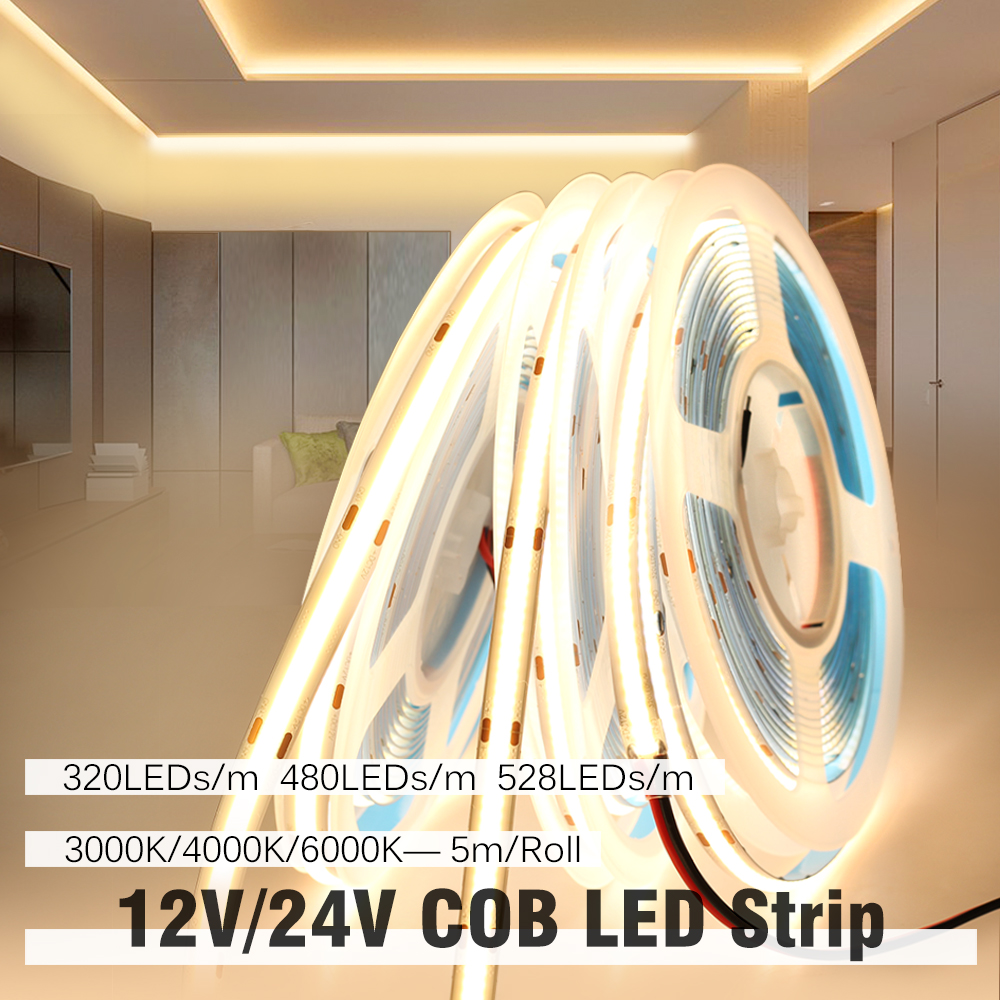 COB LED Strip 3000 K 4000 K 6000 K Hoge Helderheid... – Vicedeal