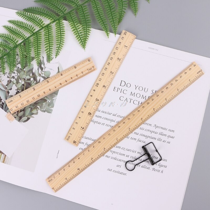 15cm 20cm 30cm Wooden Ruler Double Sided Student S... – Grandado