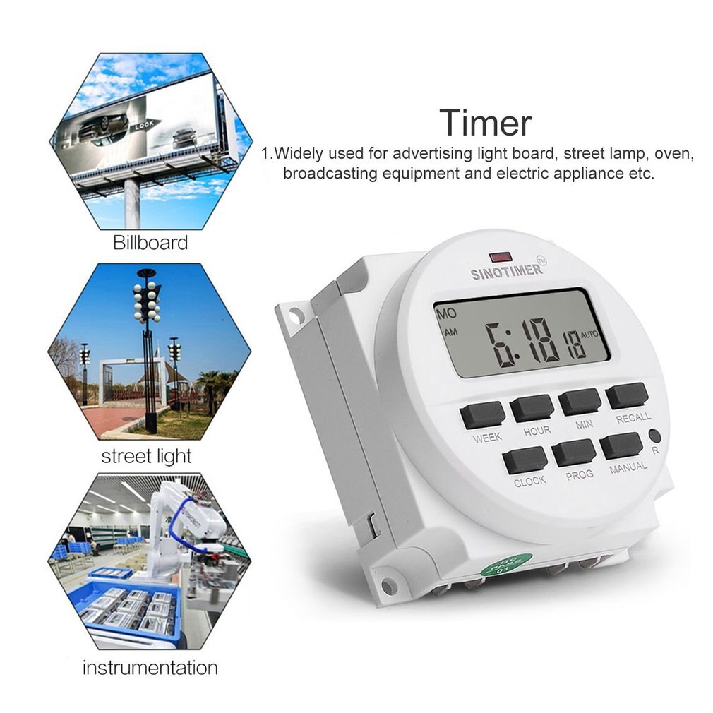 Sinotimer Tm618n 2 220v Lcd Digital Ac Temporizado Grandado