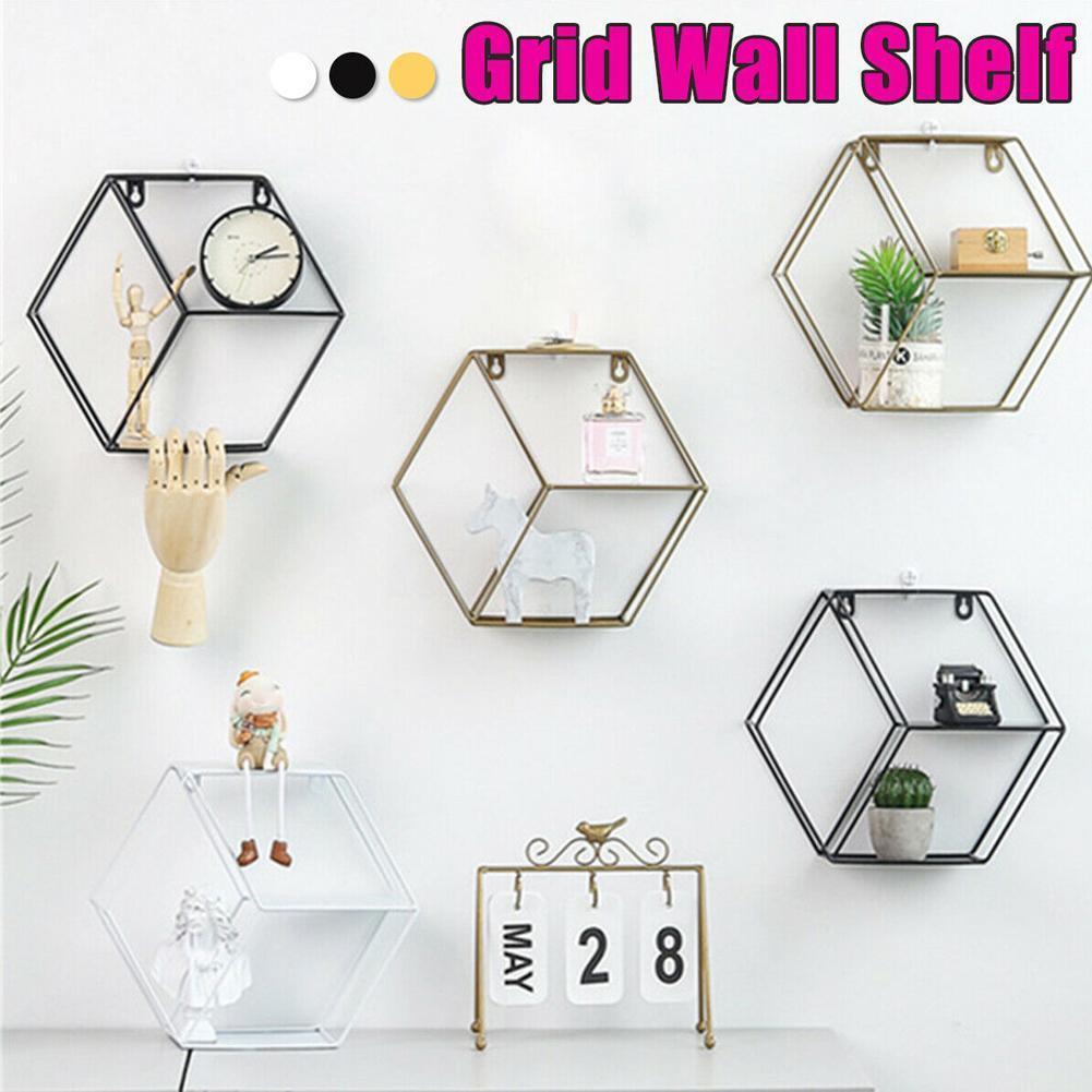 Nordic Style Wall-mounted Round Wrought Iron Shelf... – Vicedeal