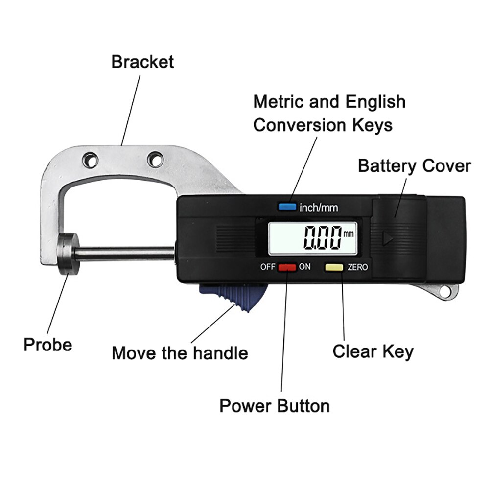 Portable Precise Digital Thickness Gauge Meter Met... – Grandado