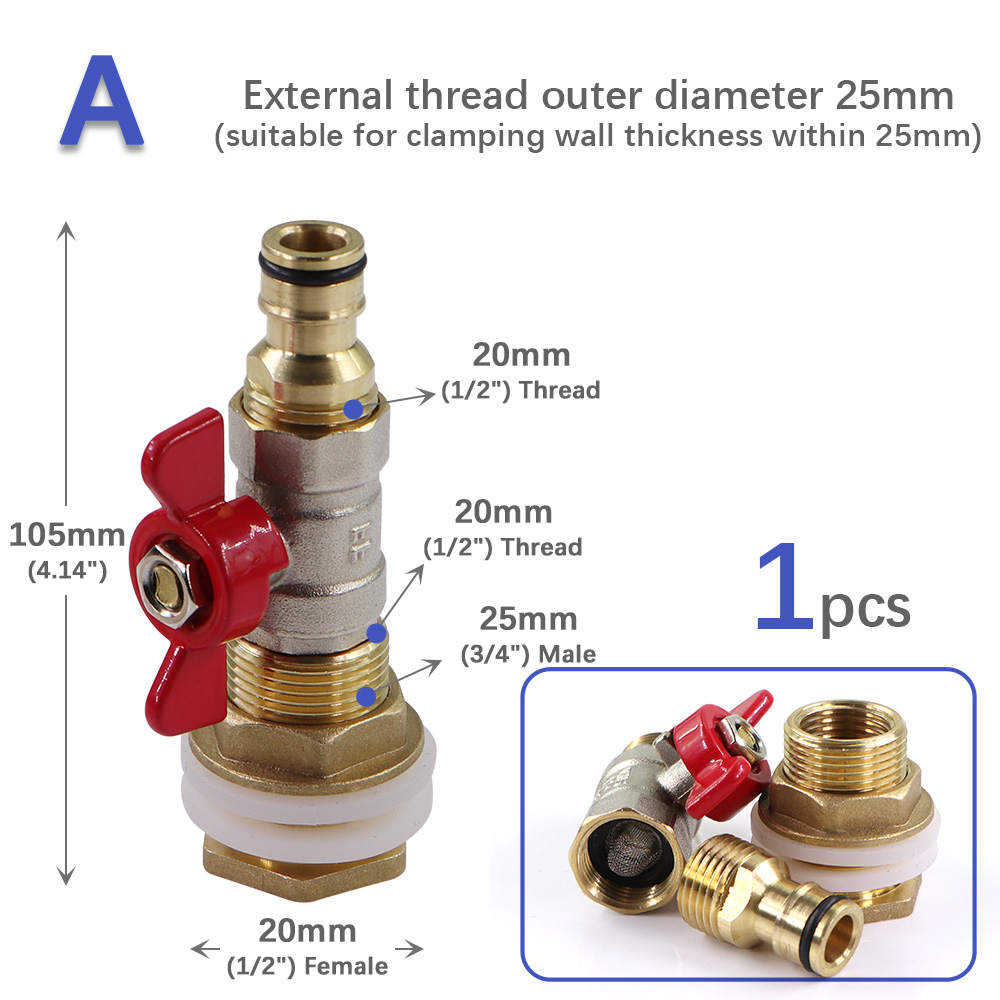 16mm Brass Ball Valve Water Tank Joint Quick Conne... – Grandado