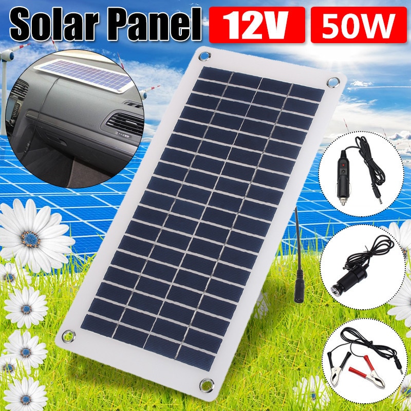50W 12V/5V Solar Panel Semi-flexible Polysilicon S... – Grandado