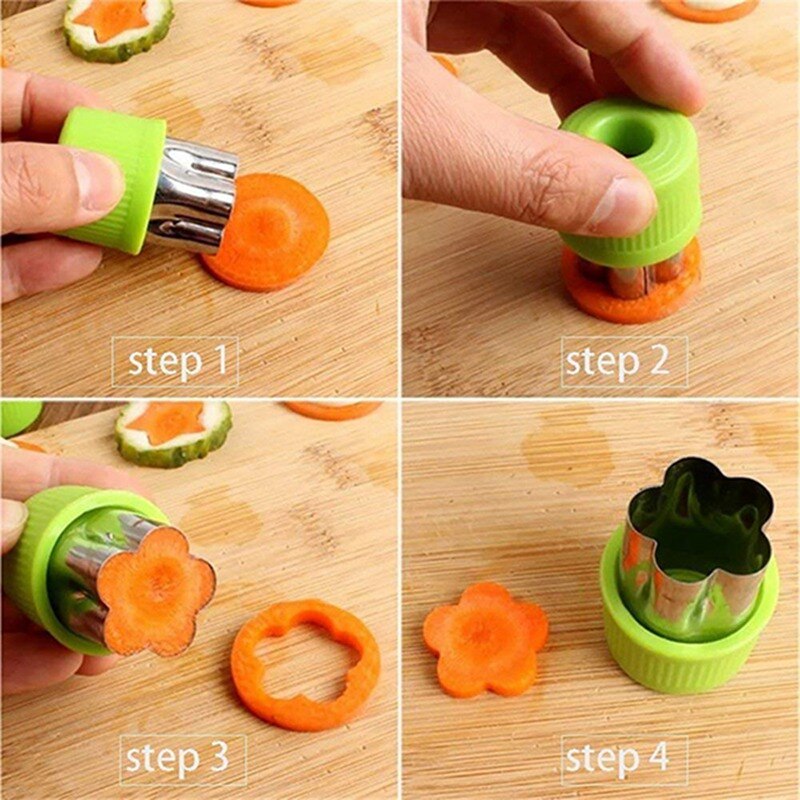 9 Pcs Vegetable Cutter Shapes Set Fruit And Cookie... – Grandado