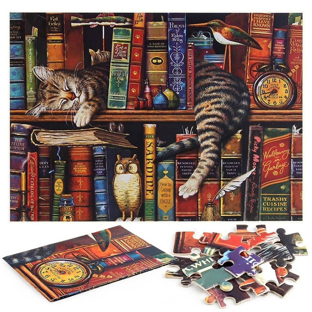 1000 Pieces Lazy Cat Puzzle Adults Kids Jigsaw Puz... – Grandado