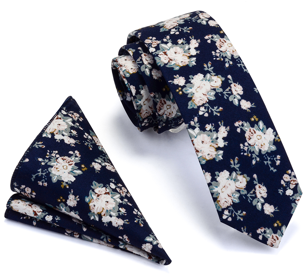 Ricnais 100% Cotton 6cm Slim Pocket Square Necktie... – Grandado
