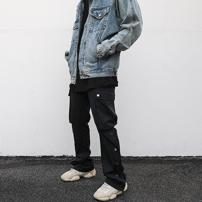 Colorful Reflective Flared Pant Streetwear Cargo F... – Grandado