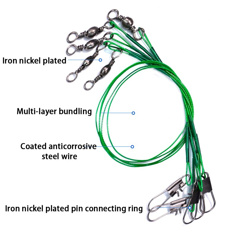 20 PCS Steel Fishing Rope Wire Fishing Leader Line... – Vicedeal