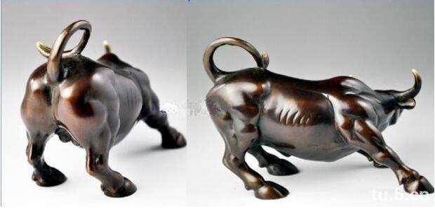 Copper Satue Big Wall Street Bronze Fierce Bull OX... – Vicedeal