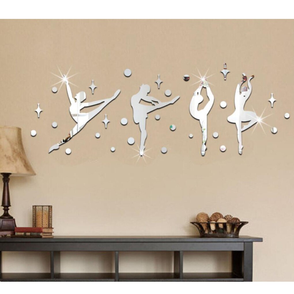 30pcs Ballet Dancer Mirror Stickers Acrylic Remova... – Grandado