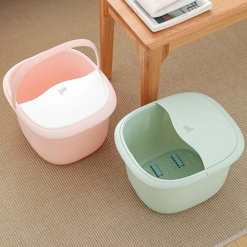 Hand-Held Foot Bath Bucket with Lid, Plastic Foot ... – Grandado