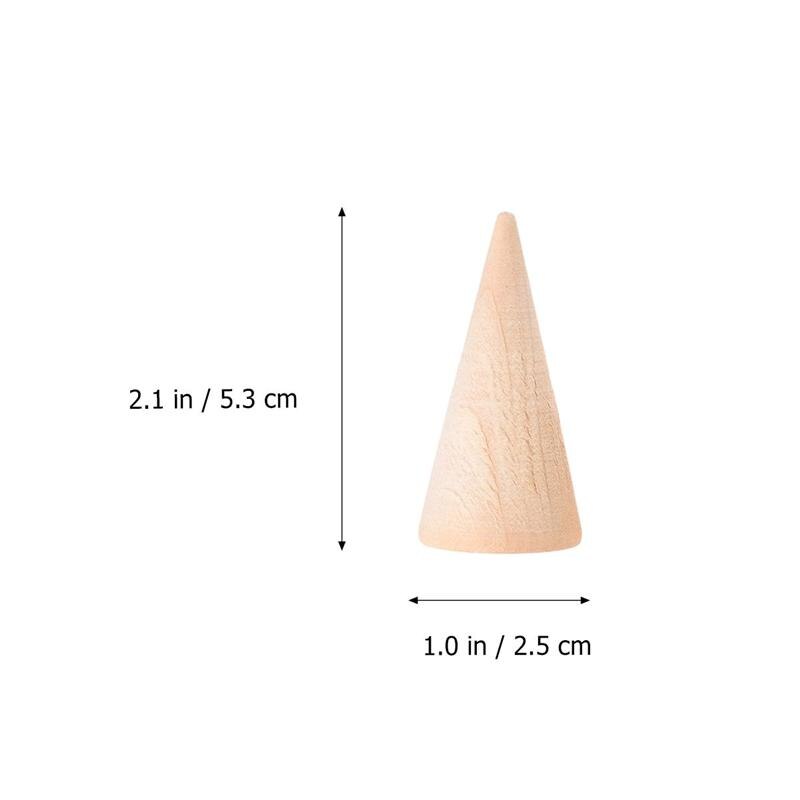 10Pc 2.5x5cm DIY Cones Unpainted Solid Wooden Cone... – Grandado