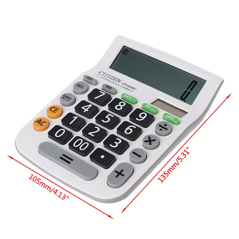 12-Digit Solar Battery Dual Power Large Display Of... – Grandado