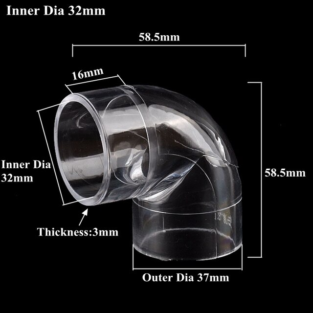I.D16-32mmTransparent Acryl Pijp Plexiglas 90 Grad... – Grandado
