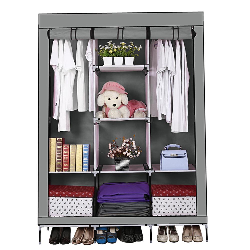 Modern Simple Grey Wardrobe Fabric Folding Cloth S... – Grandado