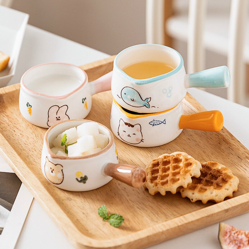 Ceramic Mini Saucepan Milk Jar Milk Cup With Handl... – Vicedeal