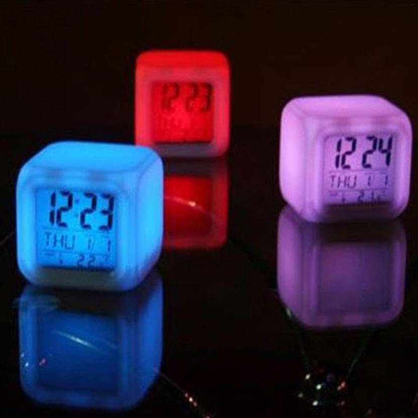 7 Color Glowing Change Alarm Clock Digital Clock T... – Grandado