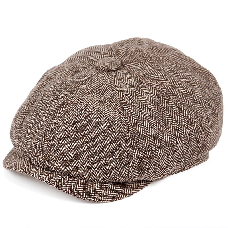 Retro Newsboy Caps Men Octagonal Hats Black Britis... – Grandado