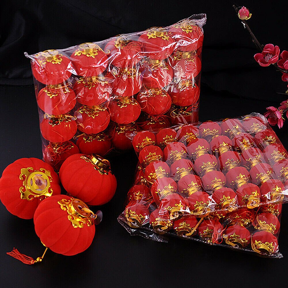 Small Red Chinese Mini Lanterns 30 Pieces Pack Yea... – Grandado