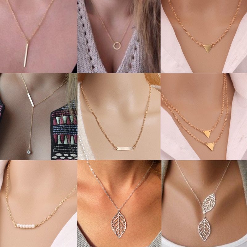 European and American jewelry leaf clavicle chain ... – Vicedeal
