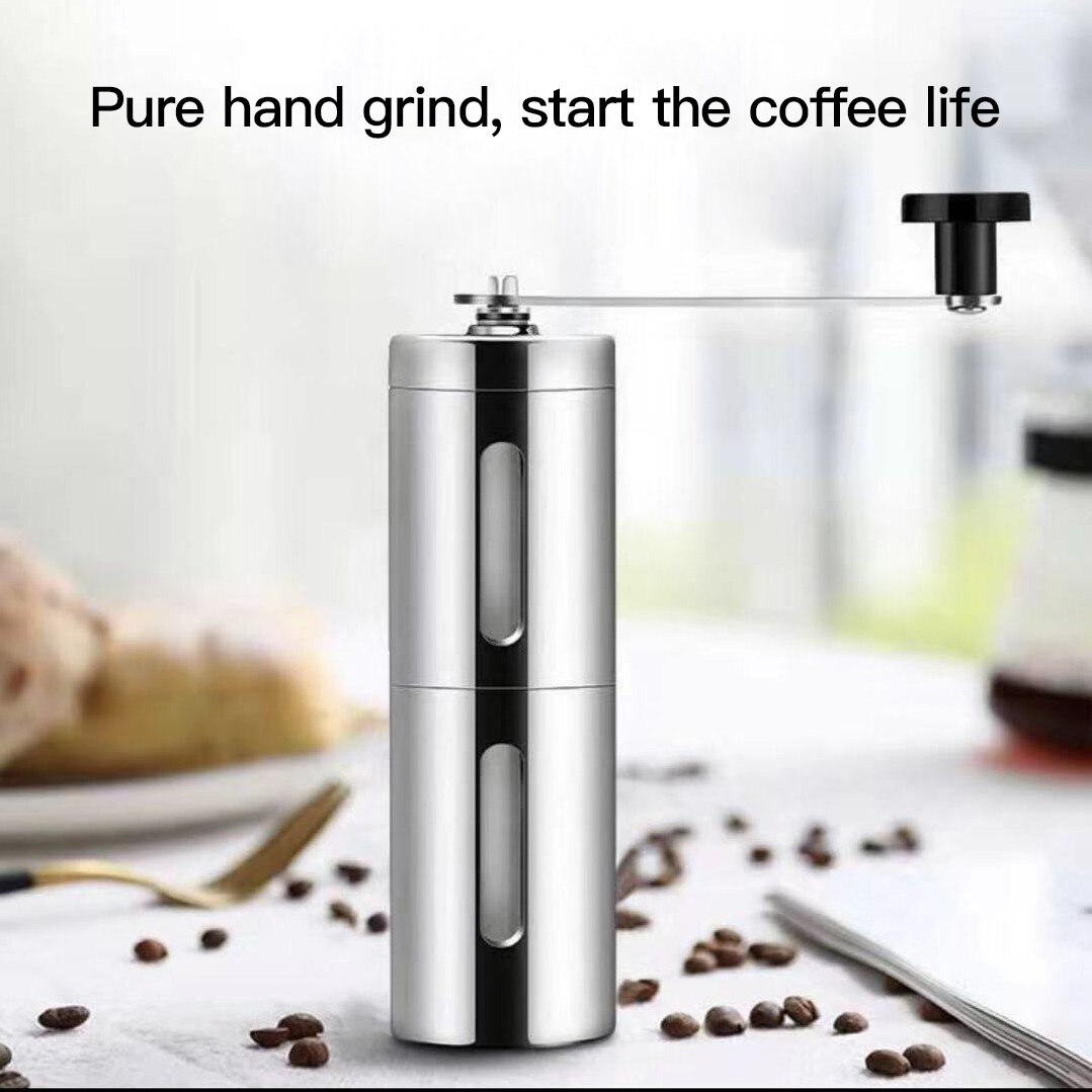 Silver Coffee Grinder Manual Coffee Grinder Ground... – Grandado
