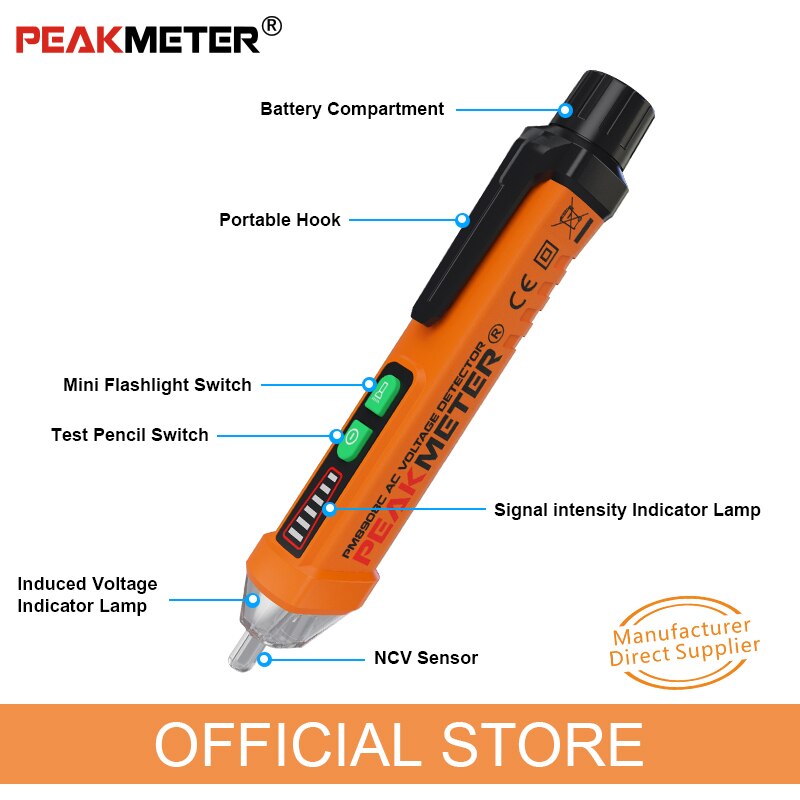 PEAKMETER PM8908C voltage indicator Non-Contact Pe... – Vicedeal
