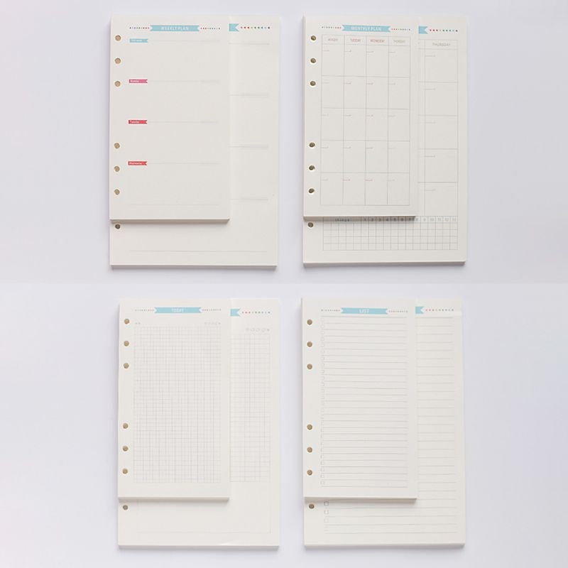 6 Holes Spiral Planner Refill Inner Paper Diary We... – Grandado