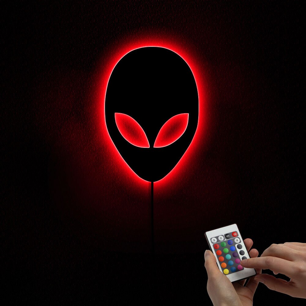 Alien Wall Mirror with LED light Wall Decor UFO Sp... – Grandado