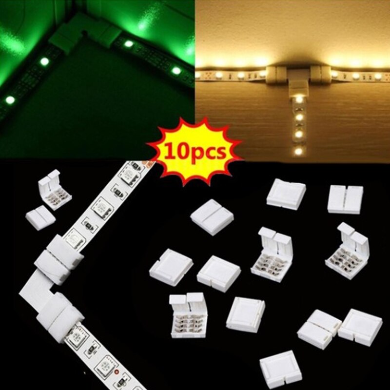 2/4-pin 10mm 5050 RGB LED strip connector clip Fr... – Grandado