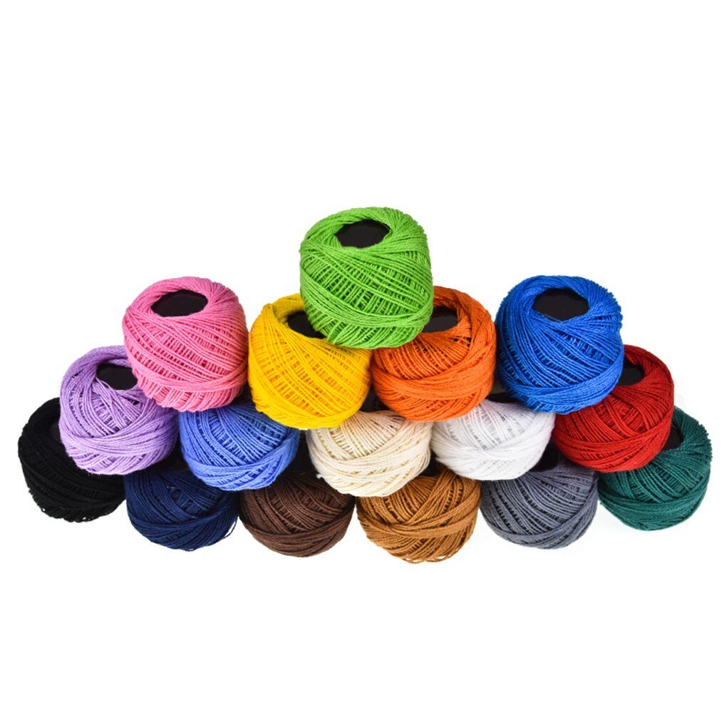 16 Colors/Set Crochet Cotton Yarn Balls Cross Stit... – Grandado