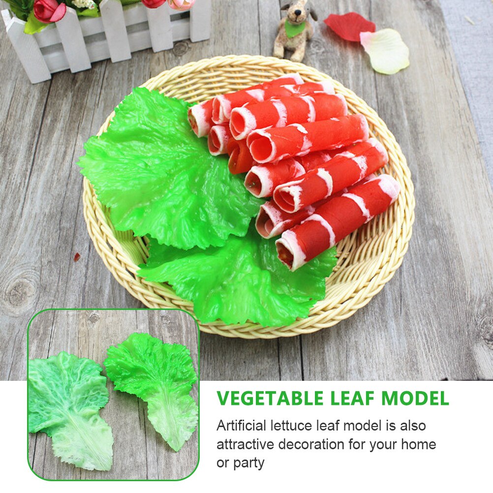 5Pcs Simulation Lettuce Leaf Models False Food Pro... – Grandado