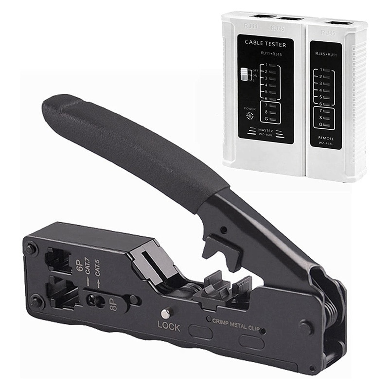 Crimpadora Modular CAT5 CAT6A CAT7 (negro) con Kit... – Grandado