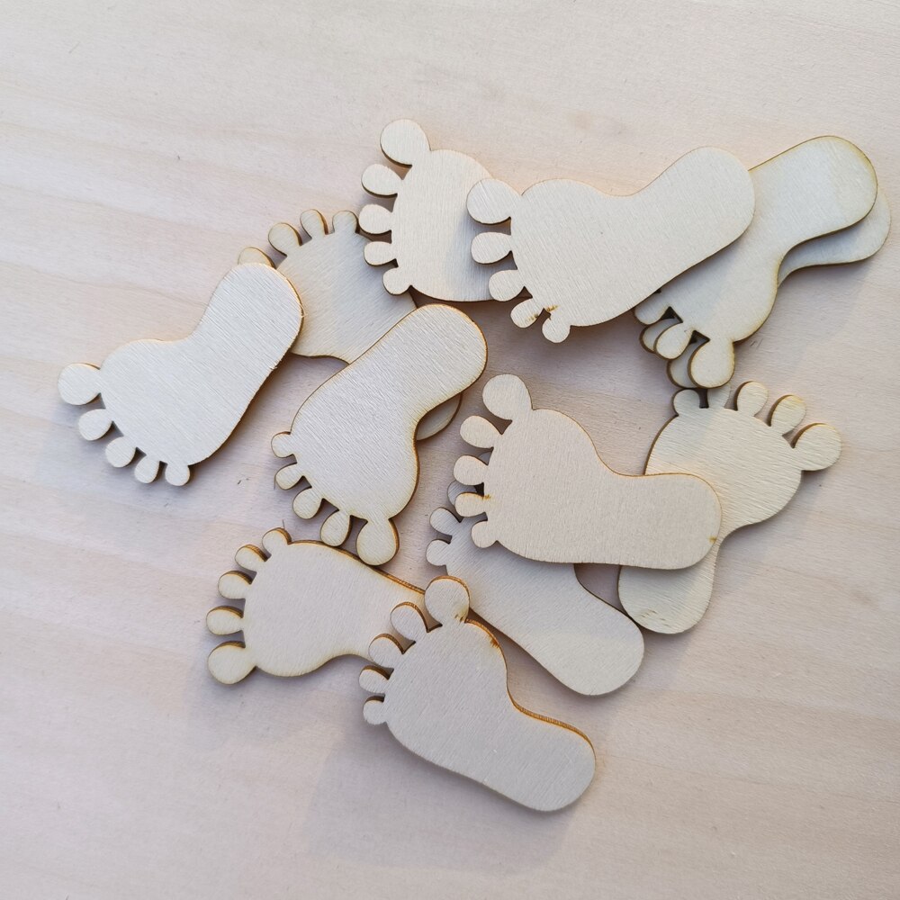 10pcs/se Wooden Baby Feet Shape for Crafts and Dec... – Grandado