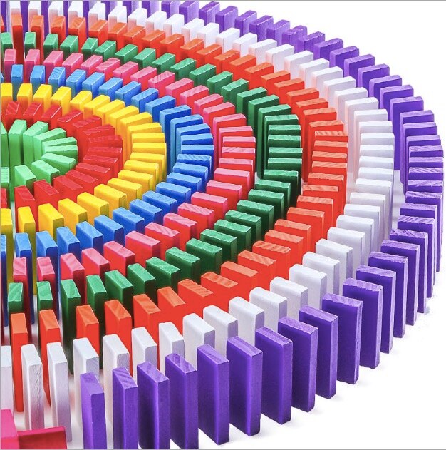 Board game toys domino set painting wooden kids do... – Grandado