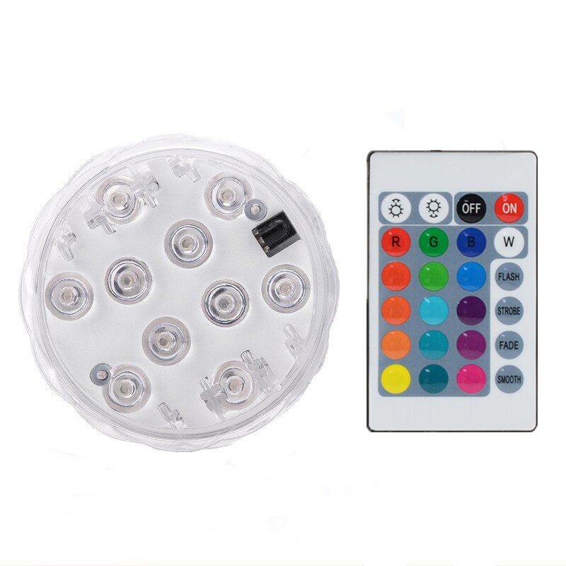 10 Led Remote Controlled Rgb Submersible Licht Ond... – Grandado