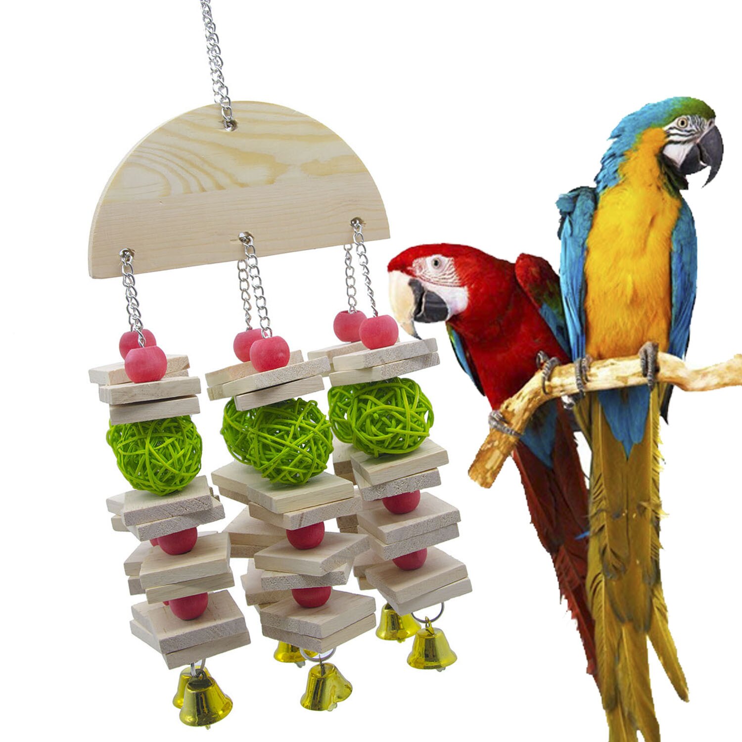 Parrot Toys Wood Macaw Bite String Toys Chewing Sw... – Vicedeal