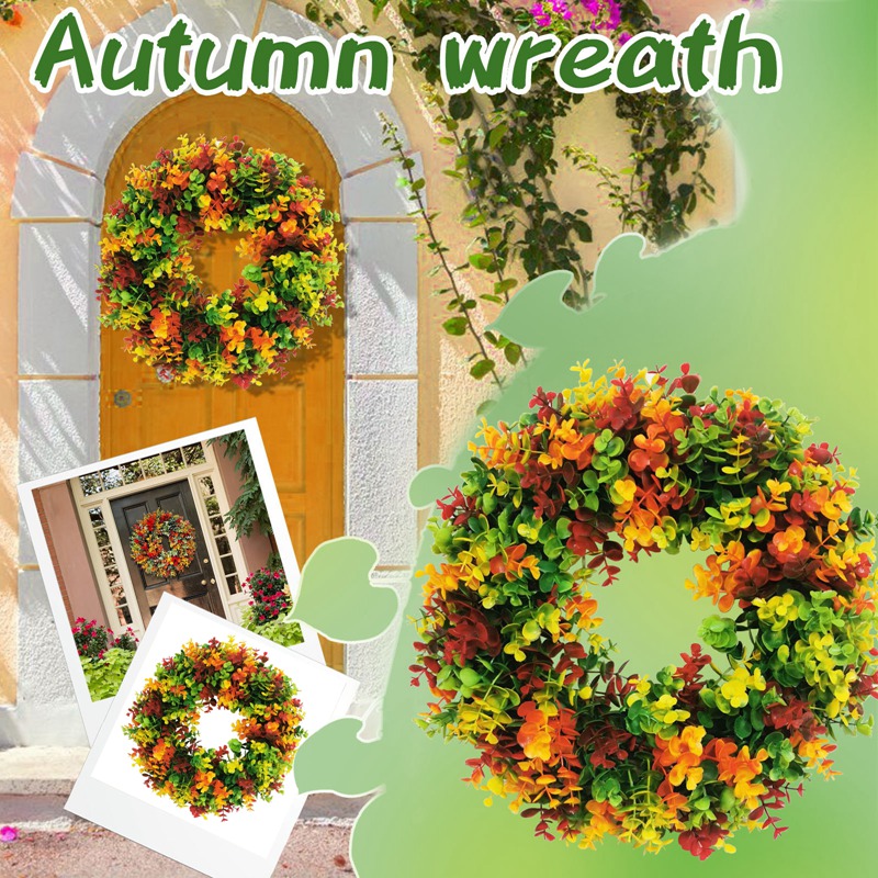 Autumn Wreath Frame For Front Door Outside Fall Fa... – Grandado