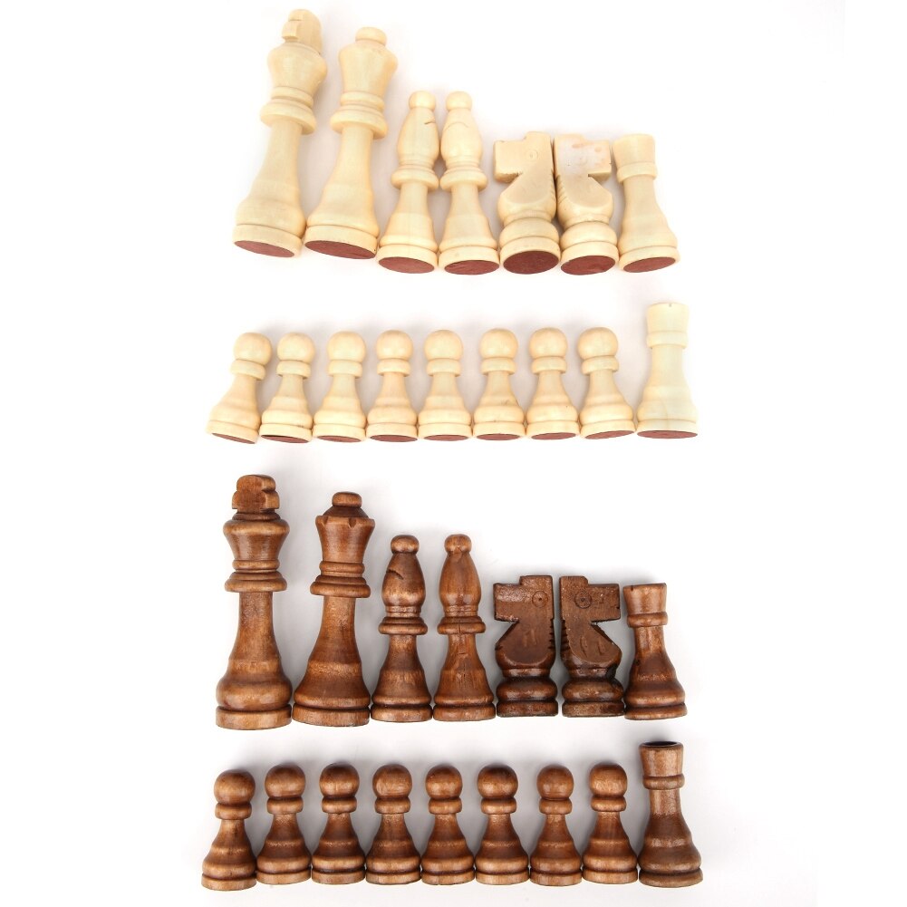 Foldable 32pcs Wooden International Chess Game Set... – Vicedeal