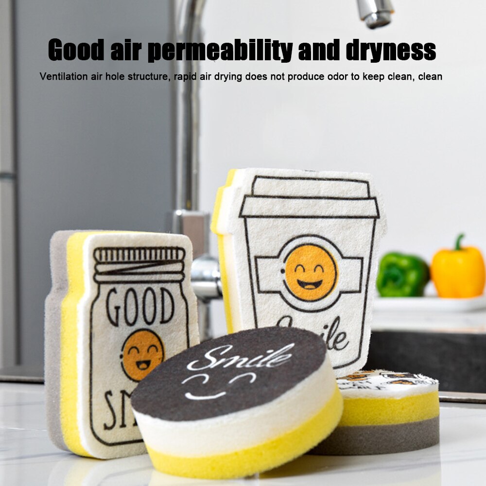 4pcs Cartoon Smiley Face Thick Sponge Strong Decon... – Vicedeal