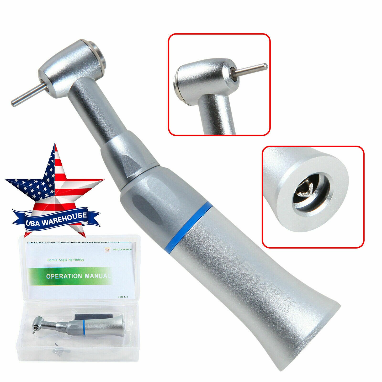 Dental Slow Low Speed Contra Angle Handpiece Push ... – Grandado