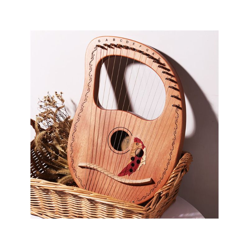 Mahogany Wood Harp 16 String 16 Tone Harp Portable... – Grandado