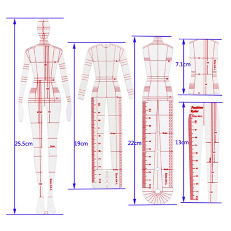 1 Set Vrouwen Mode Tekening Heerser Figuur Tekenin... – Grandado