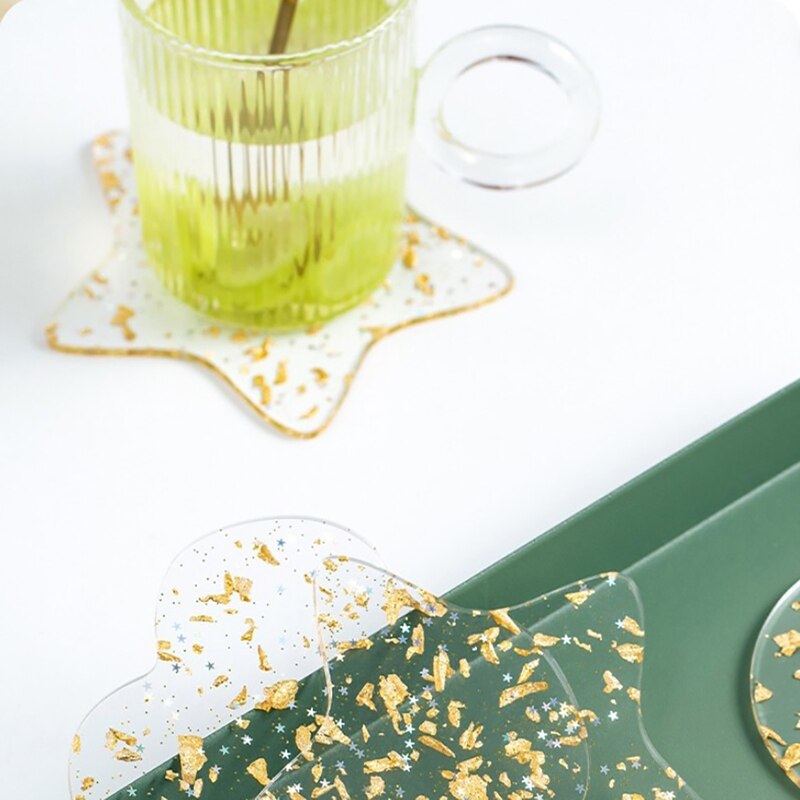 Glitter Coasters Cute Coasters For Drinks Ocean Ra... – Grandado