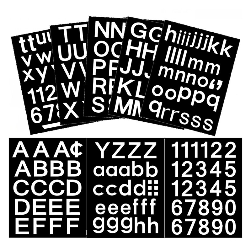 8 Sheets Self-Adhesive Vinyl Letters Numbers Kit, ... – Vicedeal